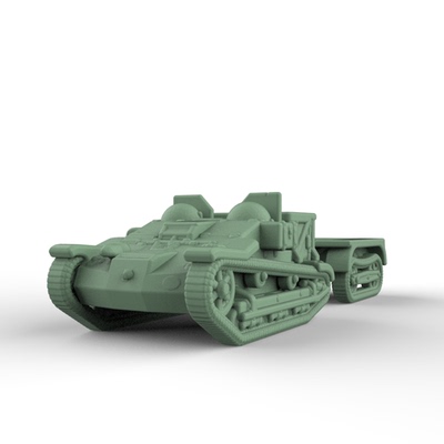SS350667 1/350  军事模型 法国 雷诺 UE装甲车带拖车 V2.0