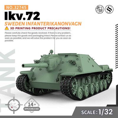 SS32745 1/32 军事模型 瑞典 IKV 72 驱逐坦克