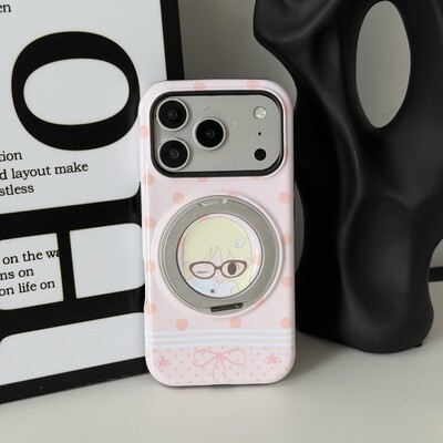 ins风可爱女孩支架适用于苹果小米17promax手机壳iPhone16华为14plus荣耀13pro12菲林壳二合一x11oppovivo11