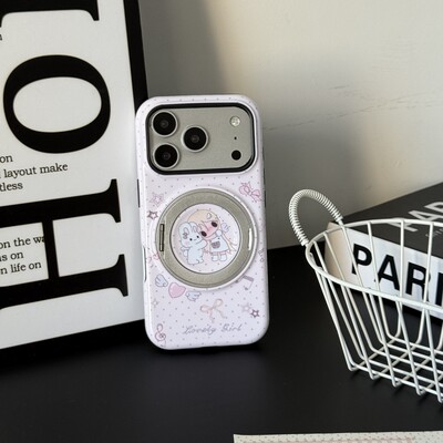 ins风可爱女孩支架适用于苹果小米17promax手机壳iPhone16华为14plus荣耀13pro12菲林壳二合一x11oppovivo11
