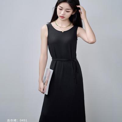 小个子冰氧清凉垂感简洁背心裙
