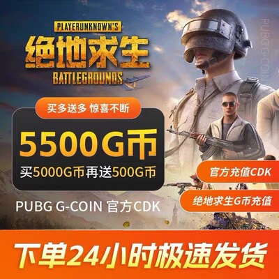 PUBG绝地求生5500g币CDK游戏商城充值点卷兑换码gb兑换码金币CDK