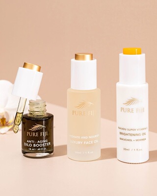 PureFiji斐济原装修复精华液+保湿精华+VC亮肤紧致精华油3件套