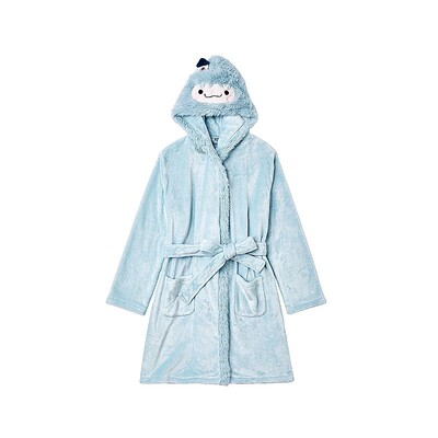 雪怪加毛绒保暖修身家居长款睡袍