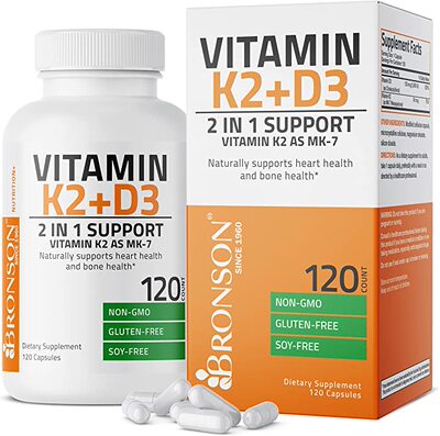 美国代购Vitamin K2 (MK7) with D3 Supplement Bone  Heart H