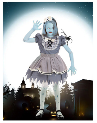 2022万圣节儿童服装 GHOSTLY GIRL 恐怖僵尸女孩洛丽塔鬼娃娃丧尸