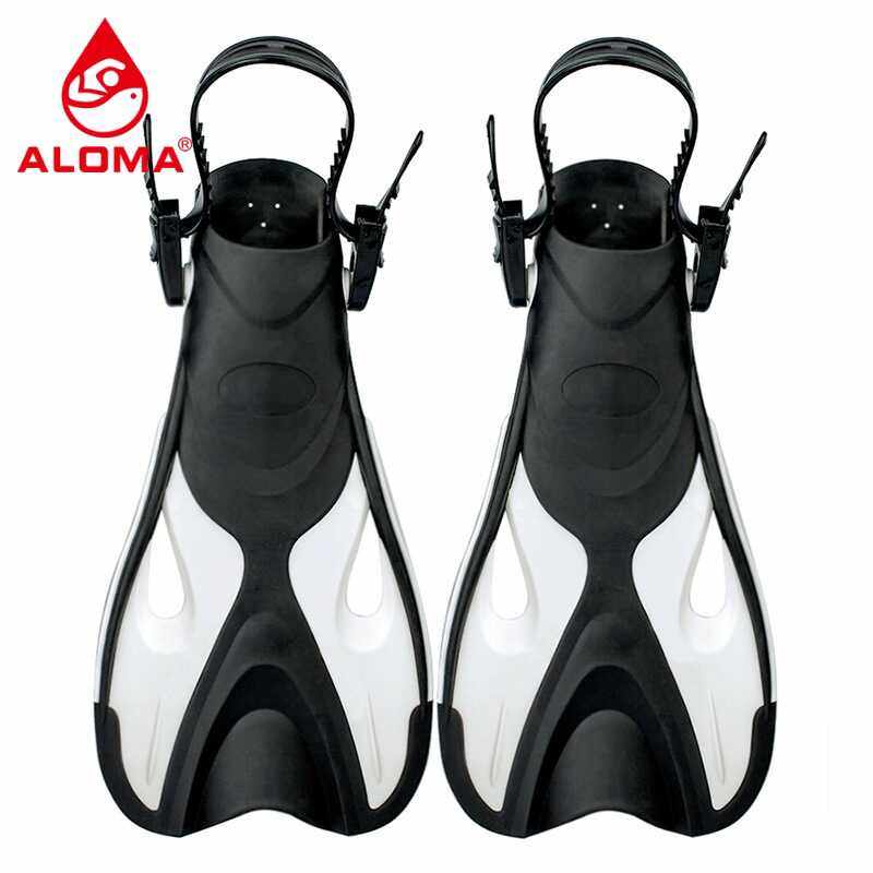 ALOMA潜水脚蹼可调节开口式短脚蹼游泳训练鞋开跟式浮潜蛙鞋清仓