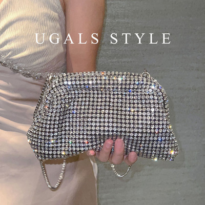 UGALS手拿包水钻石饺子云朵包