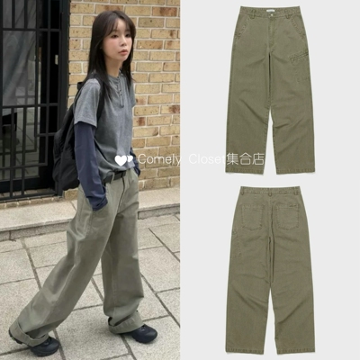韩国采购 lowclassic 26秋冬新款 复古简约百搭水洗工装休闲裤女