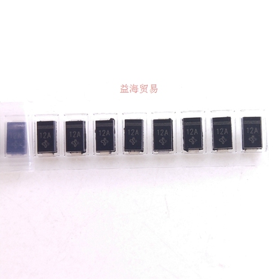 TVS瞬态抑制二极管P4SMA12A 全新原装400W单向 丝印12A DO-214AC