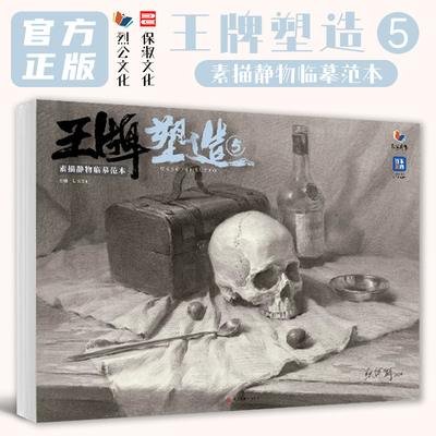 王牌塑造5素描静物临摹范本 2026烈公文化张河野素描基础单体组合静物步骤范画对照考题画面训练美术高考联考教材教程书籍画册