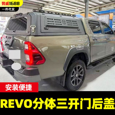 适用于hilux revo vigo泰版皮卡车锰钢分体三开门高盖后箱盖改装