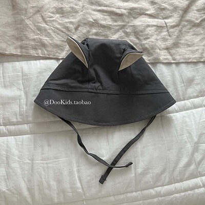ins婴幼儿帽子春夏季可爱超萌耳朵套头帽男女宝宝遮阳防晒系带帽