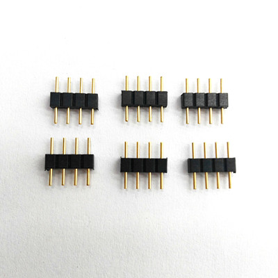 5050RGB灯带公头七彩灯条led连接器/连接头 4芯排针/4P插针圆针