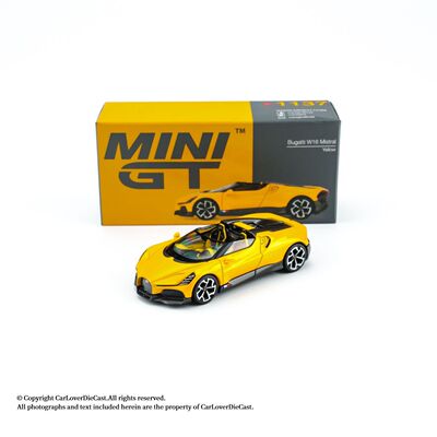 MINI GT1:64 #1137 布加迪Bugatti W16 黄色 合金汽车模型