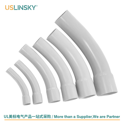 USLINSKY灵天美标ETL认证PVC电线管弯头月弯2000件起批40PVC5045