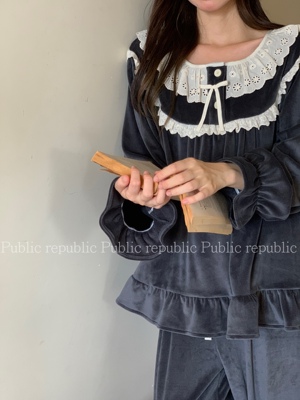 public re public2025年冬季新款韩国睡衣家居服银狐绒家居服保暖