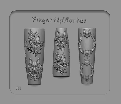 【美甲模具】FingertipWorker原创设计小众玫瑰妩媚狐狸花环