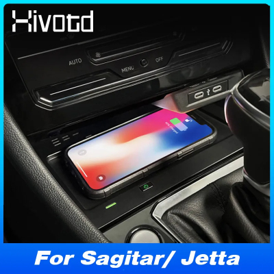 适用大众捷达速腾 VW Jetta Sagitar 15W QI车载无线充电器 内饰