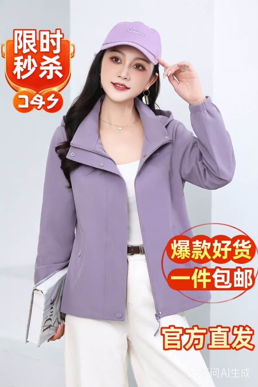 运动轻薄冲锋衣外套女秋冬款2026新款小个子防风防水风衣