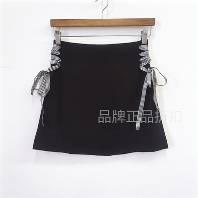 E家夏季新款甜美学院个性绑带包臀裙短裙半身裙女EEWH86402I