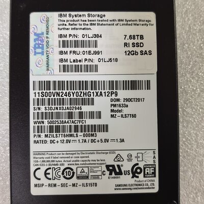 议价IBM PM1633a 768TB SAS 12Gbps可维修