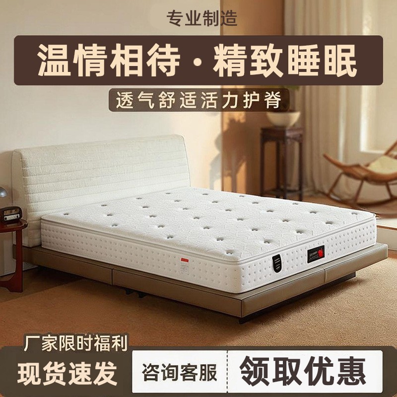 可拆洗可晾晒独立袋装弹簧竹炭3D丝床垫0胶床垫民宿酒店静音床垫