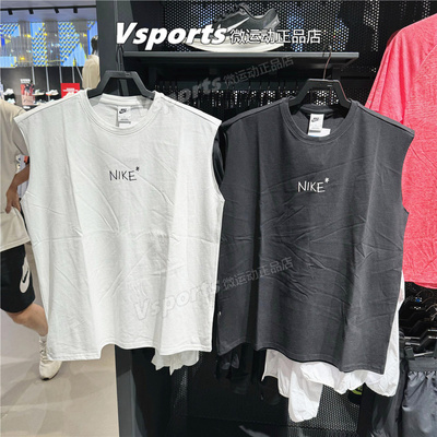 正品耐克t恤男2025夏季新款运动宽松纯棉无袖背心 IH9266-100-010