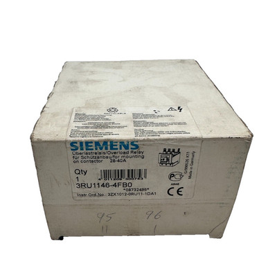 SIEMENS 3RU1146-4FB0 OVERLOAD RELAY 28-40A