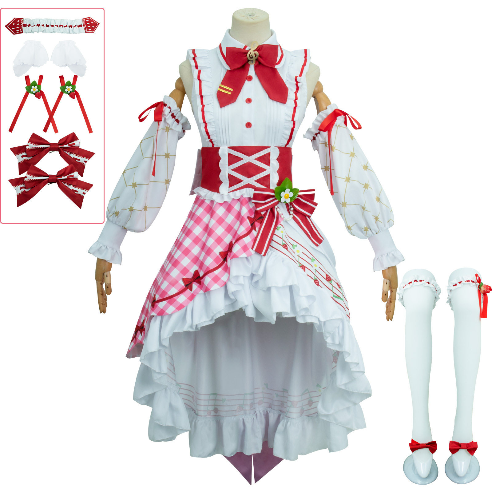 雪初音十五纪念play全套cos服可爱草莓服装动漫T恤/鞋帽/服装