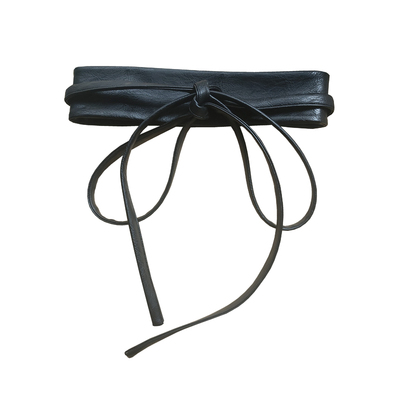 腰带秋冬款女士两圈打结皮腰封