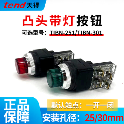 tend台湾天得带灯复位按钮220v