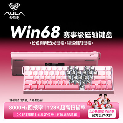 狼蛛WIN68HE磁轴键盘有线客制化