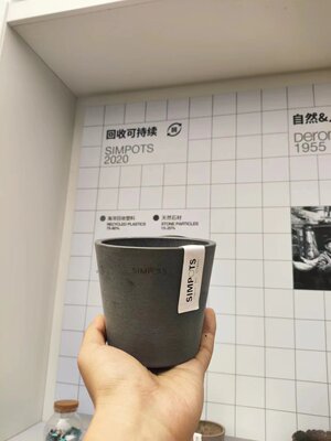 simpots圆10*9日本黑胶盆桌面网红ins风花器块根仙人球热植花盆