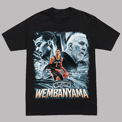 衣之彩Wembanyama文班亚马球星美式小众vintage重磅纯棉短袖T