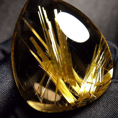 魅晶天然水晶钛晶花水滴吊坠