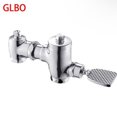 GLBO卧式冲水阀厕所脚踏式蹲便器大便池冲洗阀大体脚踩阀