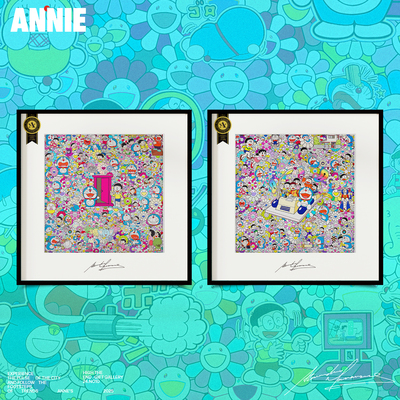 哆啦A梦任意门村上隆太阳花装饰画ins挂画安尼画廊机器猫潮流摆件