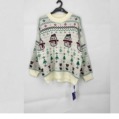 圆领套头宽松慵懒风针织上衣女