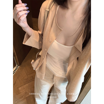 三喜threec chao亲肤！！！空调防晒推荐！抗皱！韩国雪花面开衫