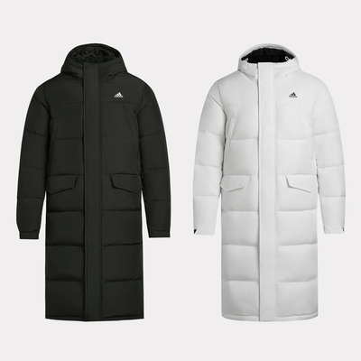 阿迪达斯LONG DOWN JKT男女保暖长款运动休闲羽绒服KF6748 KF6749