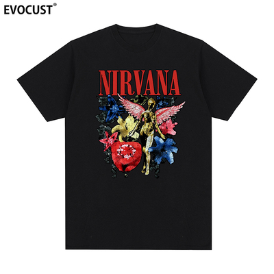 涅槃乐队Nirvana天使In Utero专辑科特柯本复古怀旧短袖T恤男女