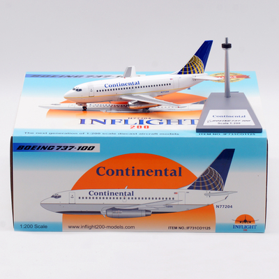 Inflight 1:200 飞机模型 合金  美国大陆航空 B737-100 N77204