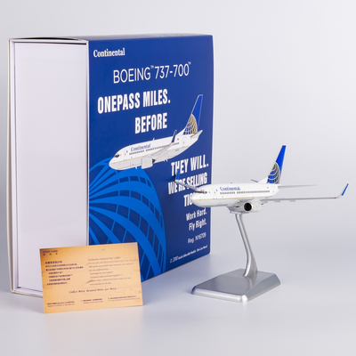 合金飞机模型美国大陆航空B737