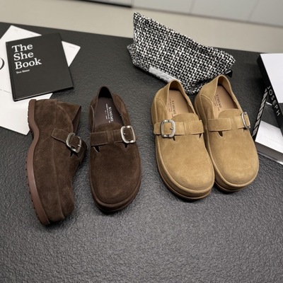松糕厚底真皮休闲勃肯单鞋