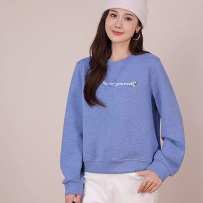 SANER秋冬新款女字母刺绣卫衣