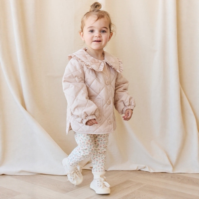 A2638 有机棉棉舒适女童碎花款百搭卫裤抽绳松紧腰裤中小童婴幼儿