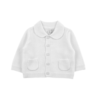 ZK11518新生婴幼儿棉质男童针织衫舒适毛衣翻领单排扣开衫上衣