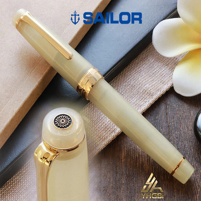 日本限定梦幻象牙白大型21K金笔