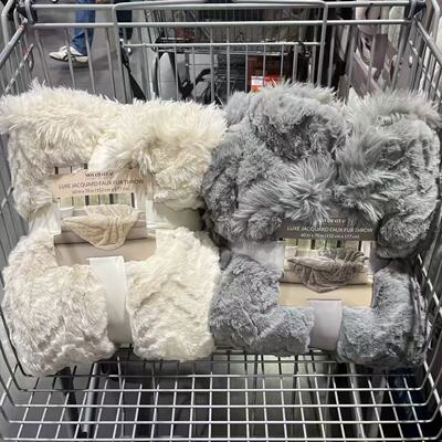 开市客FAUXFURTHROW仿兔毛厚绒毯
